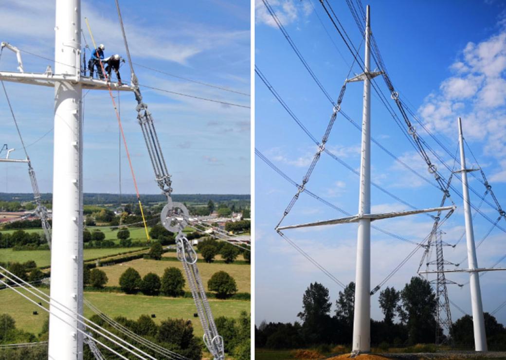Un nouveau de type de pylône pour les lignes électriques à très haute ...